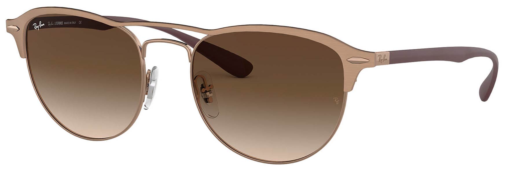 Lunettes de soleil Ray-Ban Double Bridge Liteforce Marron clair RB3596 ...