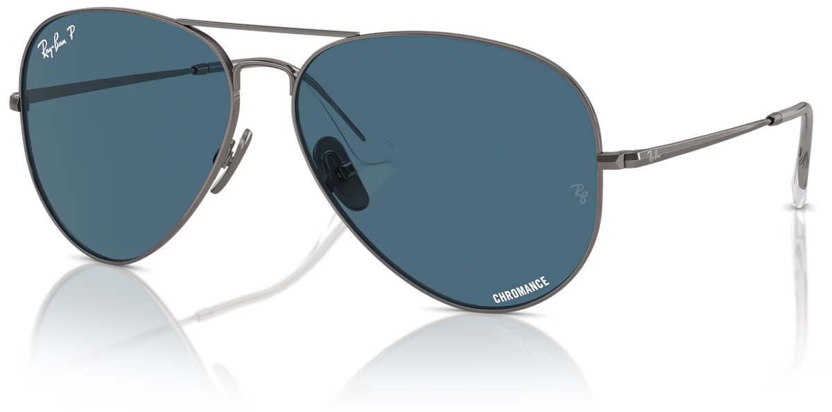 Lunettes de soleil Ray-Ban Aviator Titanium Large RB8089 165/S2 58-14 ...