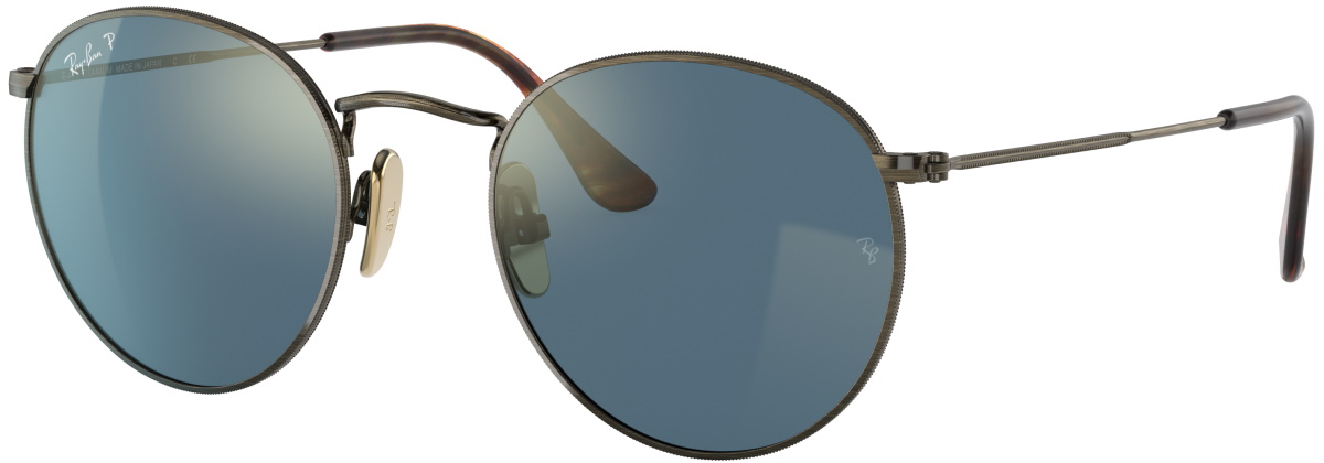Lunettes de soleil Ray-Ban Round Titanium Medium RB8247 9207/T0 50-21 ...