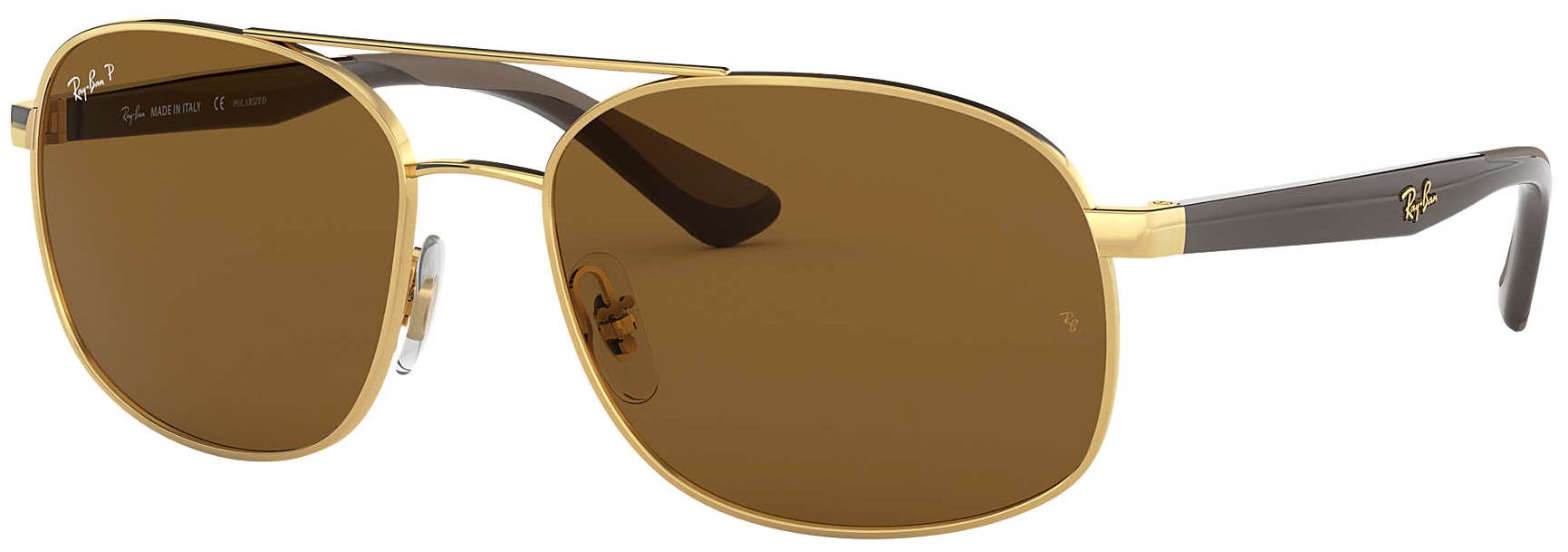 Lunettes de soleil Ray-Ban Aviator Or Marron RB3593 001/83 58-17 pas cher